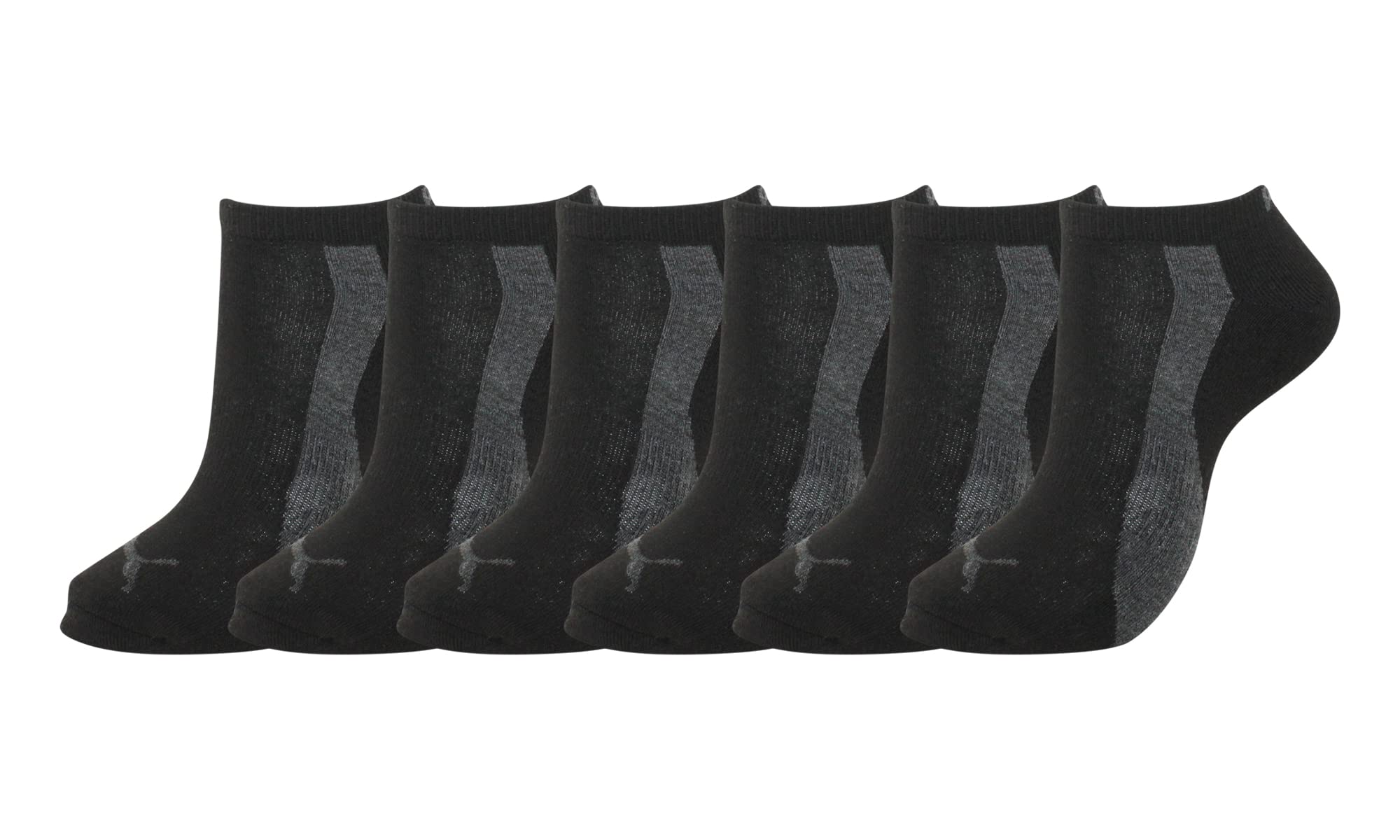 PUMA Men's 6-Pack Low Cut Socks, Charcoal/Black, 10-13 US