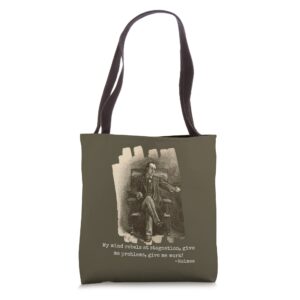 give me problems quote novelty sherlock holmes eco friendly tote bag