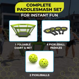 PaddleSmash – Pickleball Yard Games - As Seen on Shark Tank - Beach, Backyard, Lawn, Outdoor Games for Adults and Family – Easy Assembly - Includes 4 Pickball Paddles, 2 Balls & Case