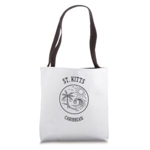 retro cool st. kitts fun scenic beach wave novelty art tote bag