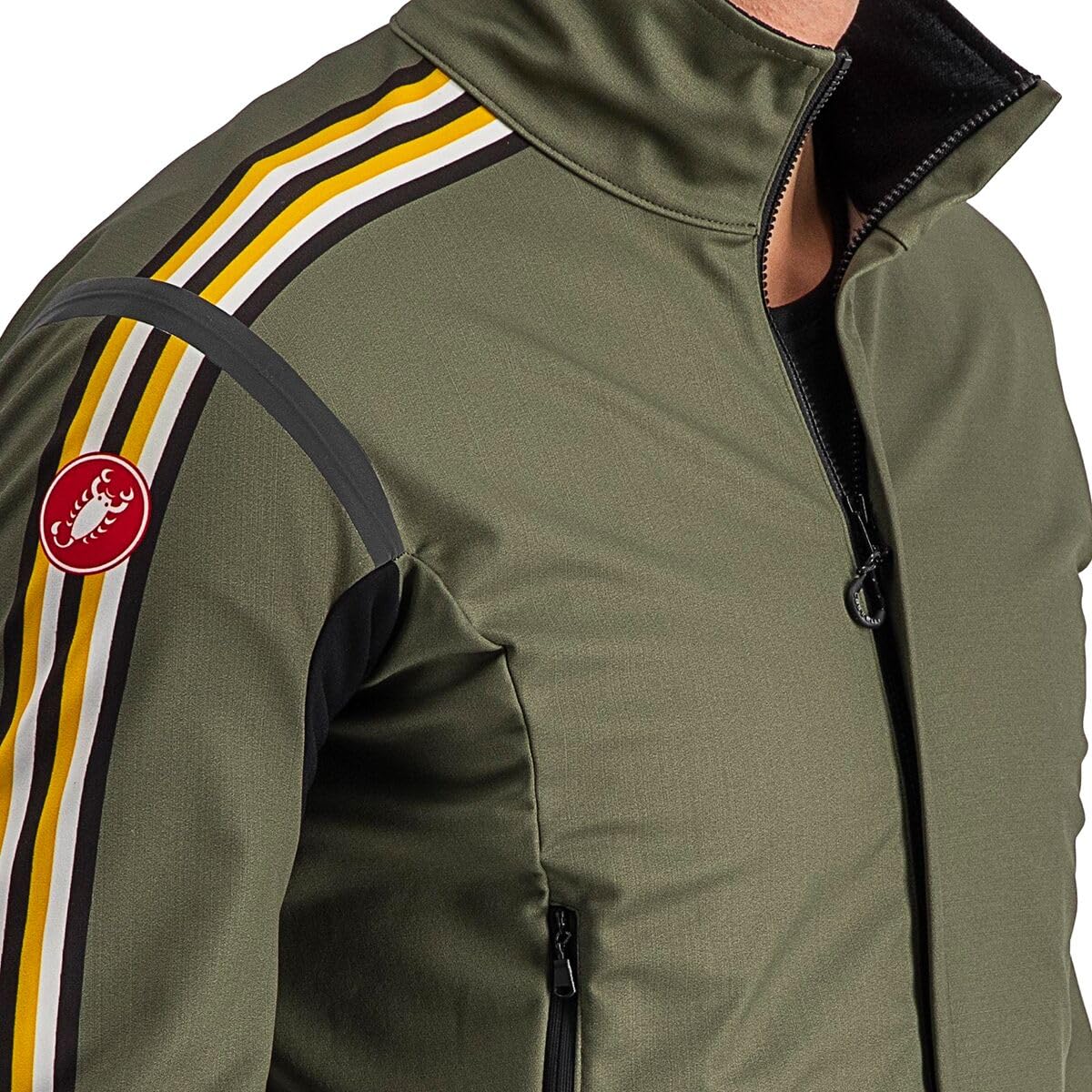 Castelli Unlimited Perfetto Ros 2 Jacket - Men's Military Green/Goldenrod, S