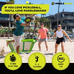 PaddleSmash – Pickleball Yard Games - As Seen on Shark Tank - Beach, Backyard, Lawn, Outdoor Games for Adults and Family – Easy Assembly - Includes 4 Pickball Paddles, 2 Balls & Case