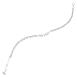 Silpada 'Pearl City' Sterling Silver Freshwater Pearl Chain Bracelet, 7" + 1"