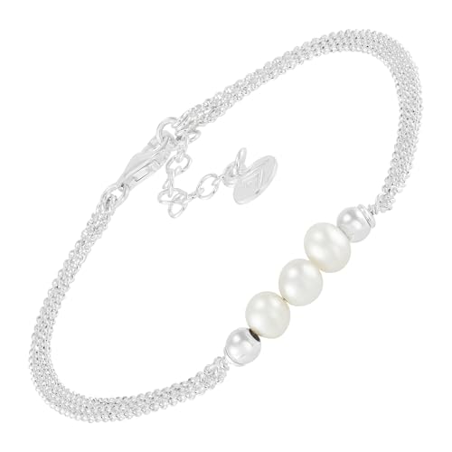 Silpada 'Pearl City' Sterling Silver Freshwater Pearl Chain Bracelet, 7" + 1"