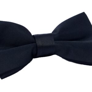 Men's Classic Pre-Tied Satin Formal Tuxedo Bowtie with Handkerchief Adjustable Length for Wedding Party and Prom (BLACK) Standart