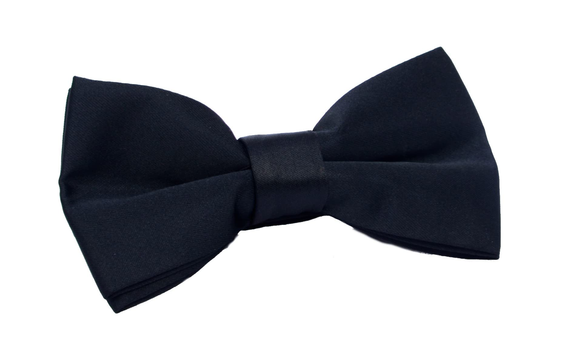 Men's Classic Pre-Tied Satin Formal Tuxedo Bowtie with Handkerchief Adjustable Length for Wedding Party and Prom (BLACK) Standart