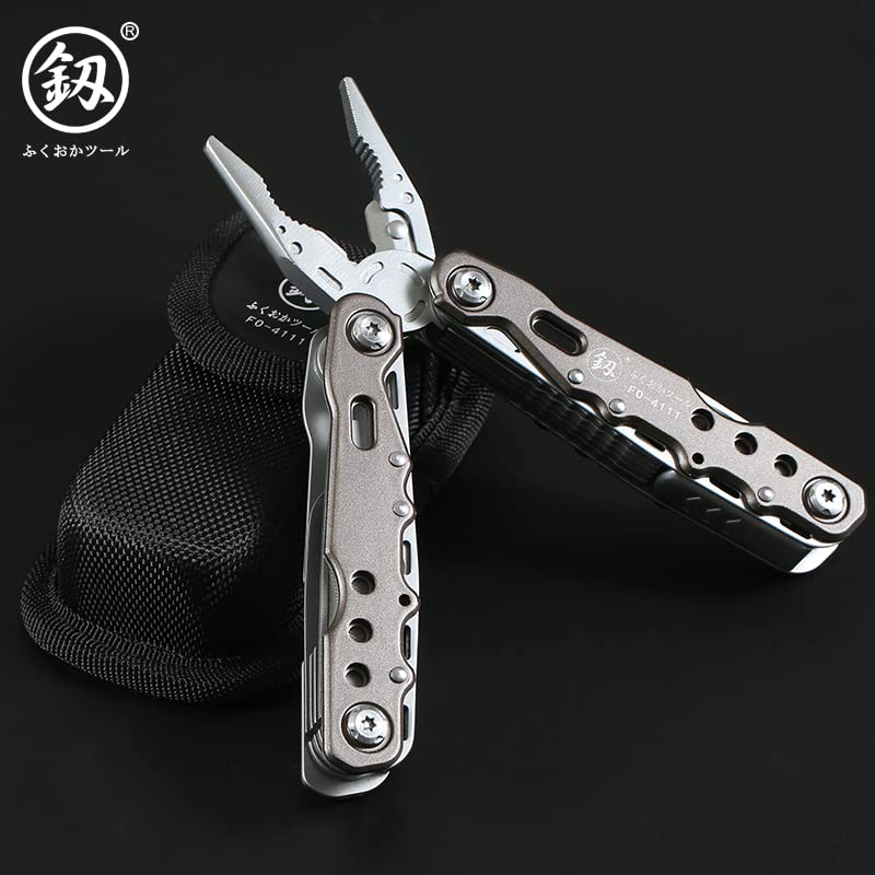 Aolacow Multi-Tool Knife Pliers Knife Saw Kit Survival Folding Multi-Tool with Screwdriver Bit Set Outdoor Fishing Camping Accessories Emergency Multifunction (14pcsFO-4111)