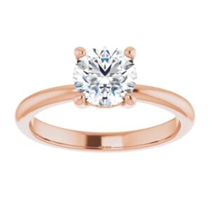 10k solid rose gold handmade engagement rings, 1 ct round cut moissanite diamond solitaire wedding/bridal rings for women/her, minimalist anniversary ring gifts (8)