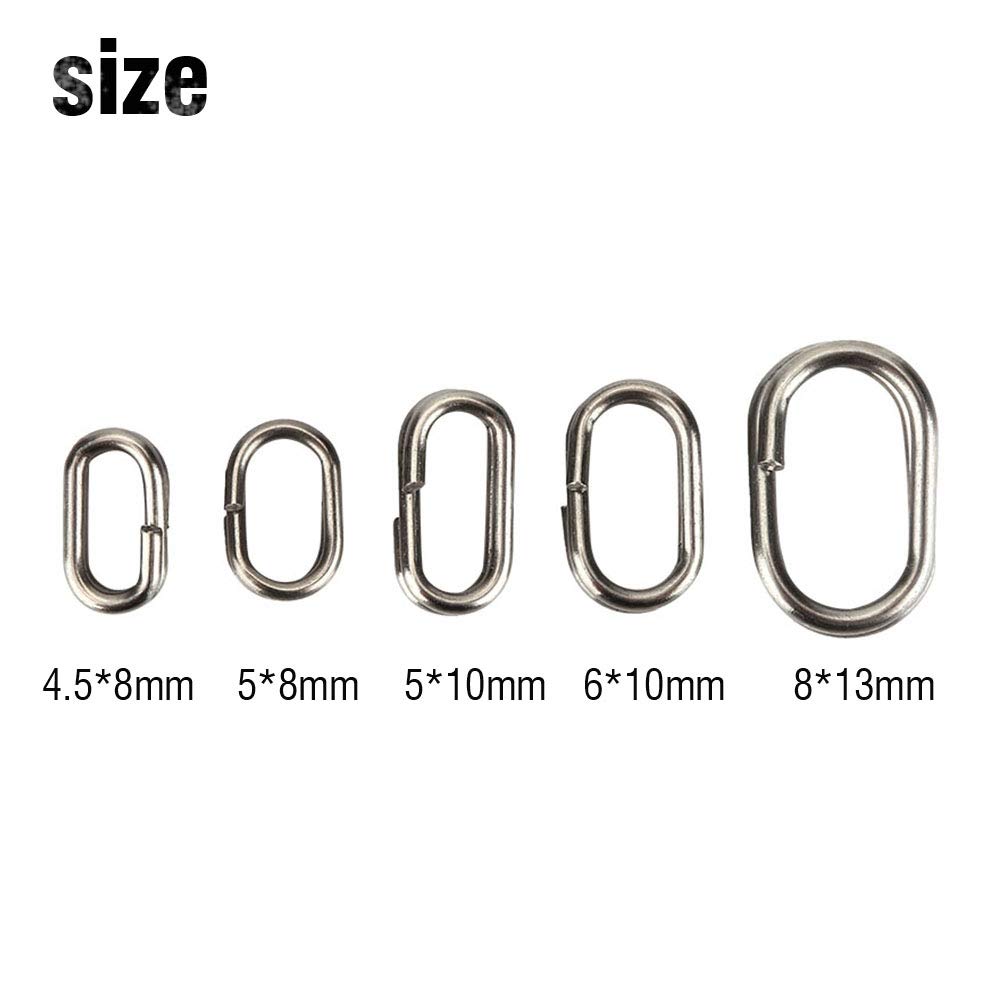 BORDSTRACT Oval Fishing Split Rings, 180PCS Stainless Steel Swivel Snap Lure Ring, Bait Connection Double Ring for Hard Bait, Minnow Bait, Crankbaits, Popper Bait