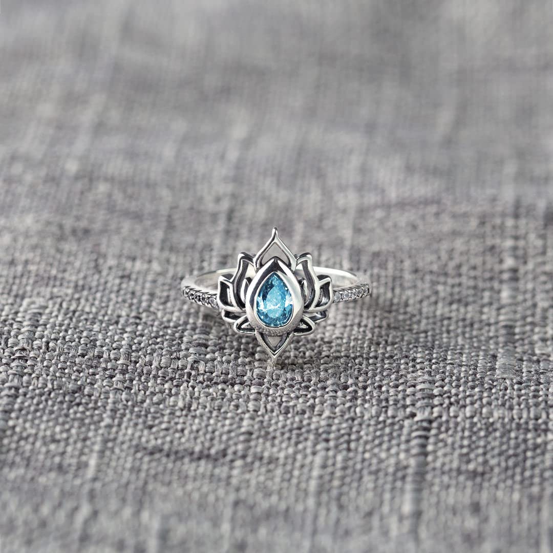 Lotus Ring 925 Sterling Silver Rings Stacking Rings for Women Casual Rings Delicate Everyday Ring Comfort Fit Lotus Ring for Daughter