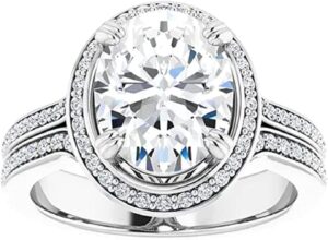 moissanite world 3 ct oval cut colorless moissanite engagement ring bridal ring set solitaire split shank solid sterling silver vintage antique anniversary promise ring gift for her (5)