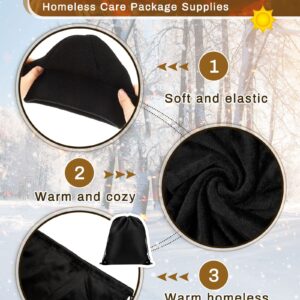 Jecery 72 Pieces Homeless Care Package Supplies Winter Coral Fleece Blanket Gloves Socks Beanies Scarves and Drawstring Bags Bulk for Winter Homeless Care