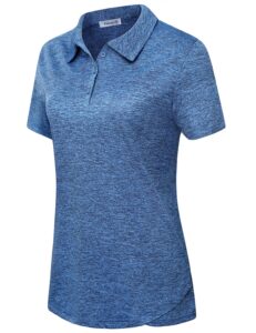 vldnery women's golf shirts moisture wicking short sleeve shirt 3-button athletic lightweight yoga tennis polo tops (l)