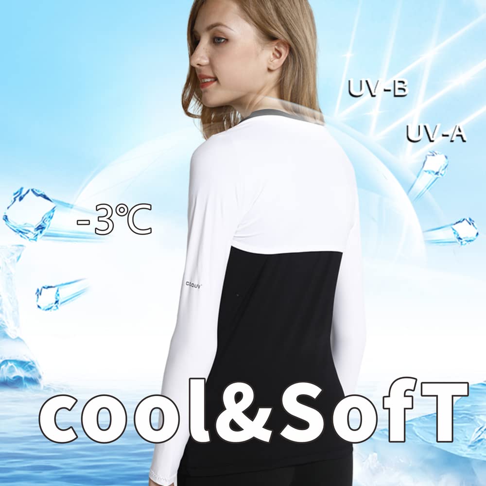 COOUV Ultrathin Ice Silk Cooling Sun Protection UPF50+ Shawl Arm Sleeves Sports Compression Shrug UV SPF50 Sunscreen (White, X-Large)