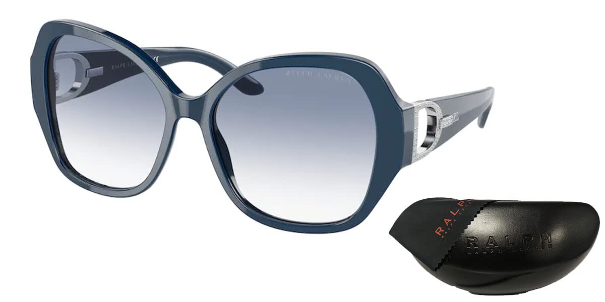 Ralph Lauren RL8202B 546519 57MM Shiny Navy Blue/Gradient Blue/Clear Cateye Sunglasses for Women + BUNDLE With Designer iWear Eyewear Kit