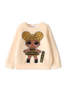 l.o.l. surprise! little big girls longsleeve t-shirt crewneck pullover sweatshirt apricot 9-10 years