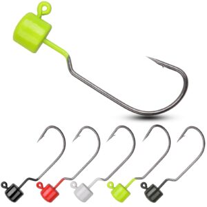 ned rig jig heads 3/8oz 15pcs finesse mushroom head offset jig hooks wide gap weedless ned rig hooks for soft lures bass fishing