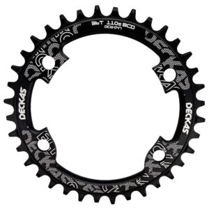 deckas round chainring 110bcd 4-bolt 36t 38t 40t 42t 44t 46t 48t 50t 52t narrow wide chainring for 7/8/9/10/11/12 - speed (black 40t)