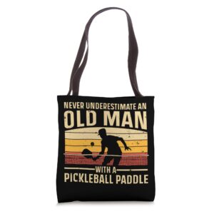 cool pickleball art for men women paddle pickleball player tote bag