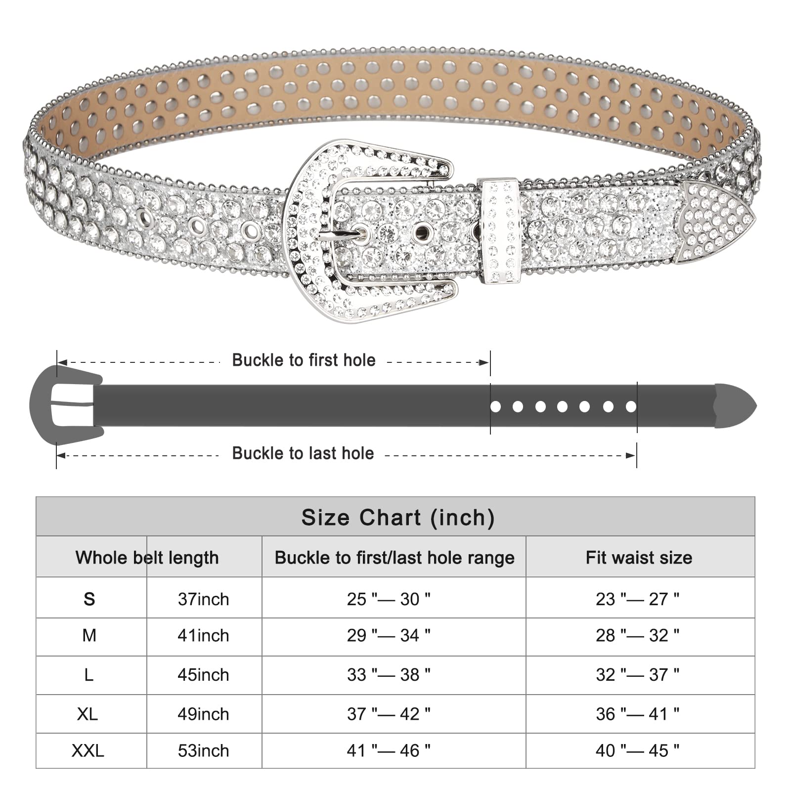 UnFader Womens Men Rhinestone Western Belts Bling Cowgirl Designer Diamond Studded Belts for Jeans