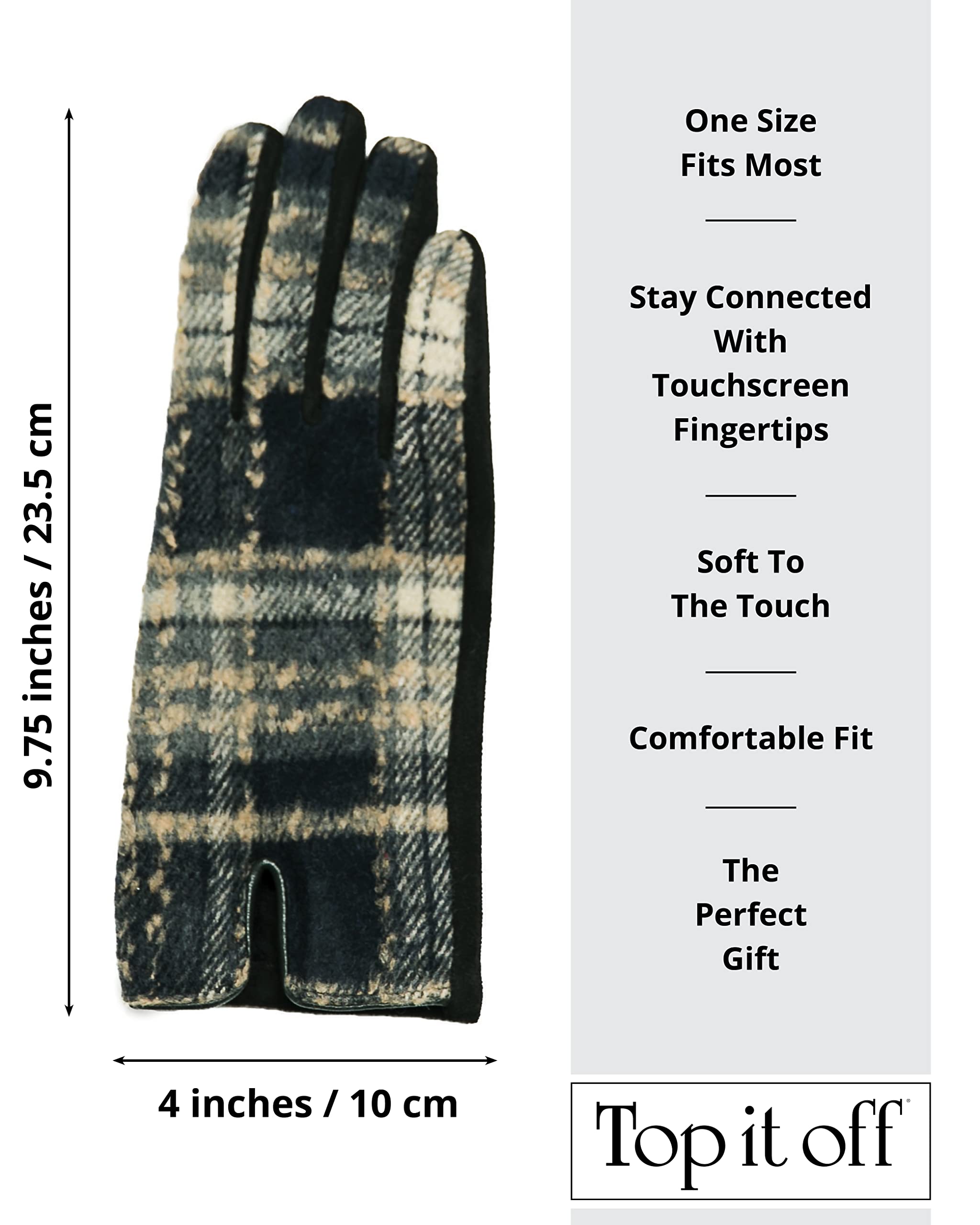 Top It Off Winter Gloves For Women - Featured on Favorite Things - Touch Screen Fingers - Stylish, Warm, Cold Weather Gloves - Gifts For Women