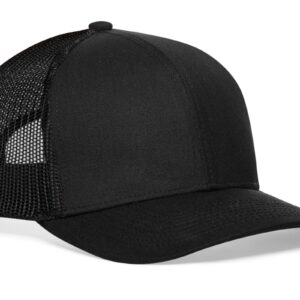 HAKA Trucker Hat for Men & Women, Blank Mesh Snapback Adjustable Baseball Cap (Black)