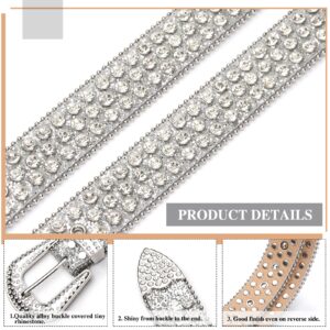 UnFader Womens Men Rhinestone Western Belts Bling Cowgirl Designer Diamond Studded Belts for Jeans