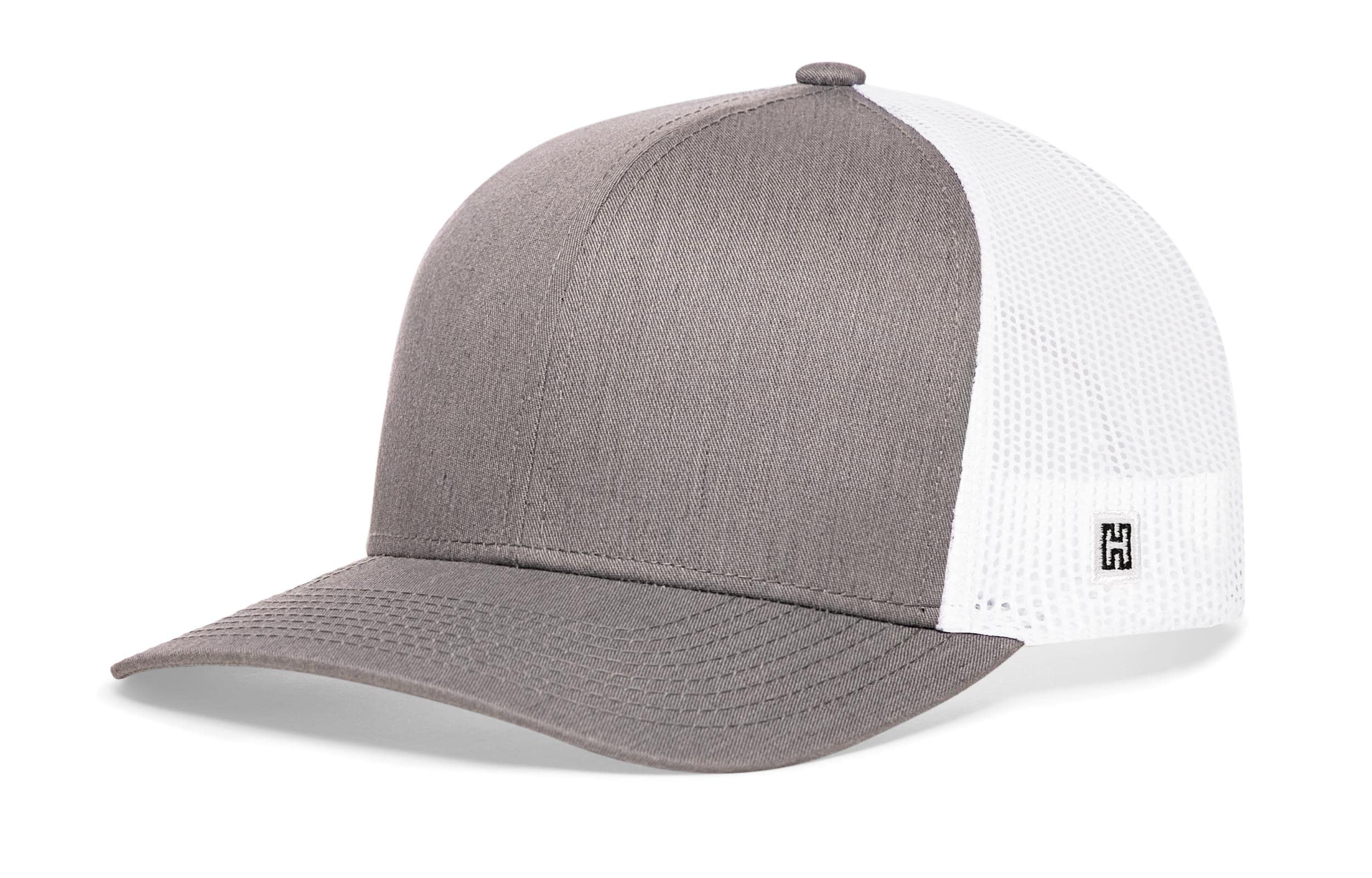 HAKA Trucker Hat for Men & Women, Blank Mesh Snapback Adjustable Baseball Cap (Gray & White)