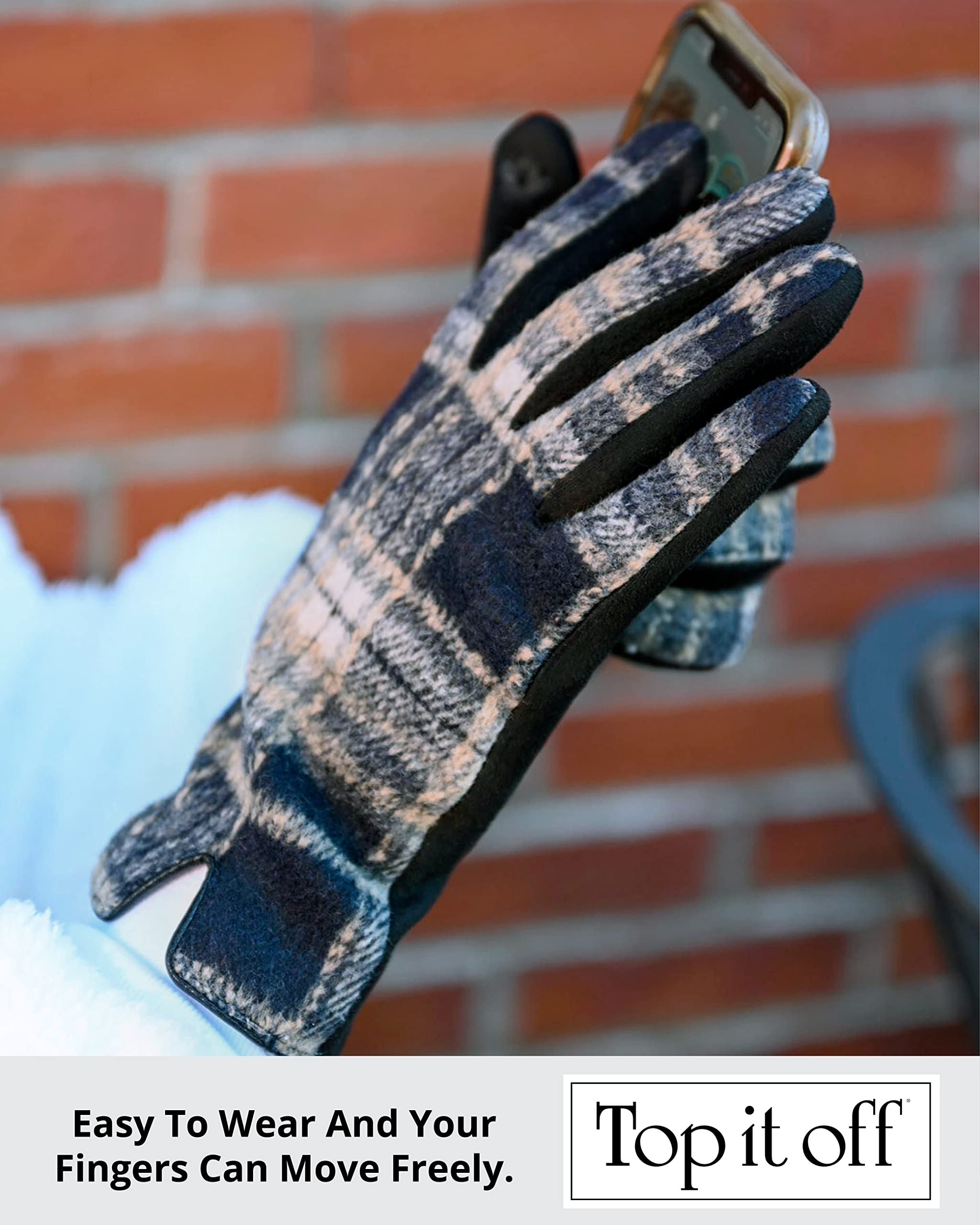 Top It Off Winter Gloves For Women - Featured on Favorite Things - Touch Screen Fingers - Stylish, Warm, Cold Weather Gloves - Gifts For Women