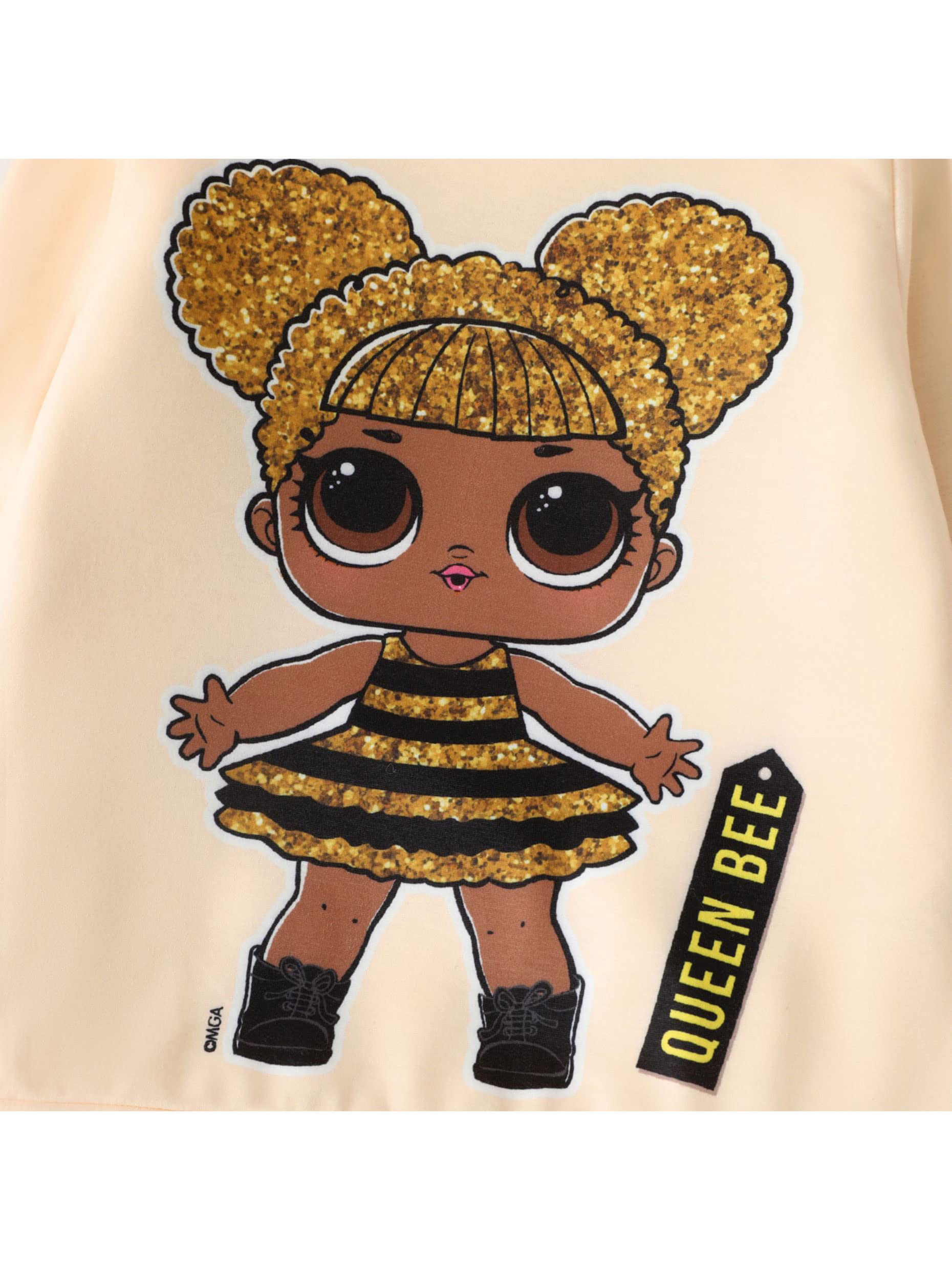 L.O.L. Surprise! Little Big Girls Longsleeve T-Shirt Crewneck Pullover Sweatshirt Apricot 9-10 Years