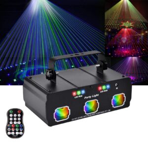 dj lights, aoellit led rgb dj lights sound activated disco party lights with 15 modes and remote control for indoor parties, 9" x 5" x 5"