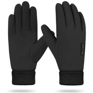 ihuan Winter Gloves for Men Women - Cold Weather Gloves for Running Cycling, Snow Warm Gloves Touchscreen Finger