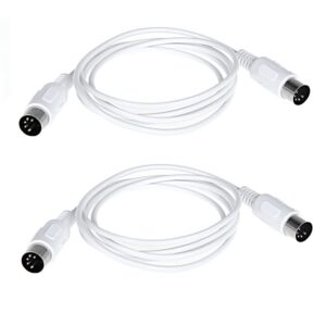 2pcs midi cable 5 pin male to 5 pin male electric piano keyboard instrument pc cable, 1.5m