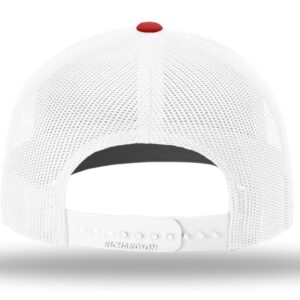 Custom Richardson Mesh Back Trucker Hat with Personalized Text Front & Back for Men – Customize Your Own Unique Hat! (Red/White)