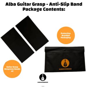 ALBA GUITAR GRASP – ANTI-SLIP BAND, Neoprene band, Non-slip, Size Large, Black…