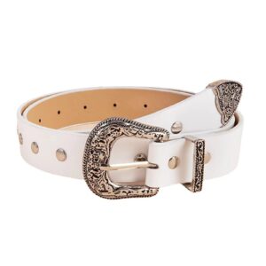 y2kfashn leather western belts for women，ladies cowgirl belts country belts with buckle cowboy vintage belts