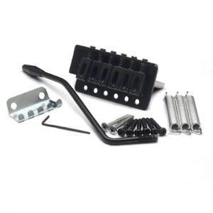 saphue 52.5mm guitar stratocaster tremolo bridge set for fender strat squier electric guitar replacement (black, 52.5mm)