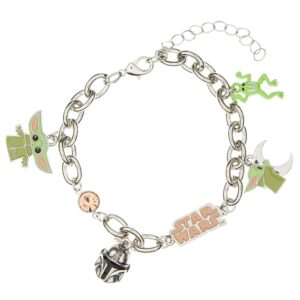 bioworld star war the mandalorian grogu baby yoda chain link charm bracelet