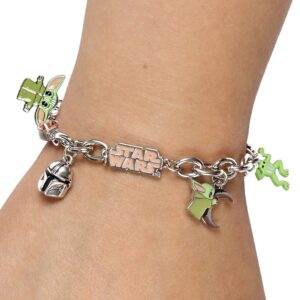 Bioworld Star War The Mandalorian Grogu Baby Yoda Chain Link Charm Bracelet