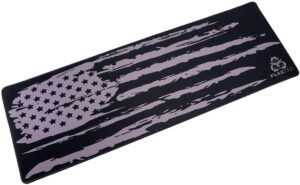 flagtac gun cleaning mat 12"x36" for long rifle, pistol & shotgun. oil-resistant, waterproof, durable, protects surfaces, & non-slip repair mat. keyboard gaming mat