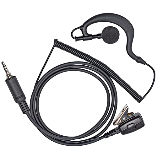 TWAYRDIO Walkie Talkie Earpiece with Mic for Yaesu VX6R VX7R Standard Horizon HX890 HX210 HX370S HX380 HX40 HX400 HX870 Handheld Radios, Two Way Radio Headset with PTT Microphone and G Shape Ear Hook