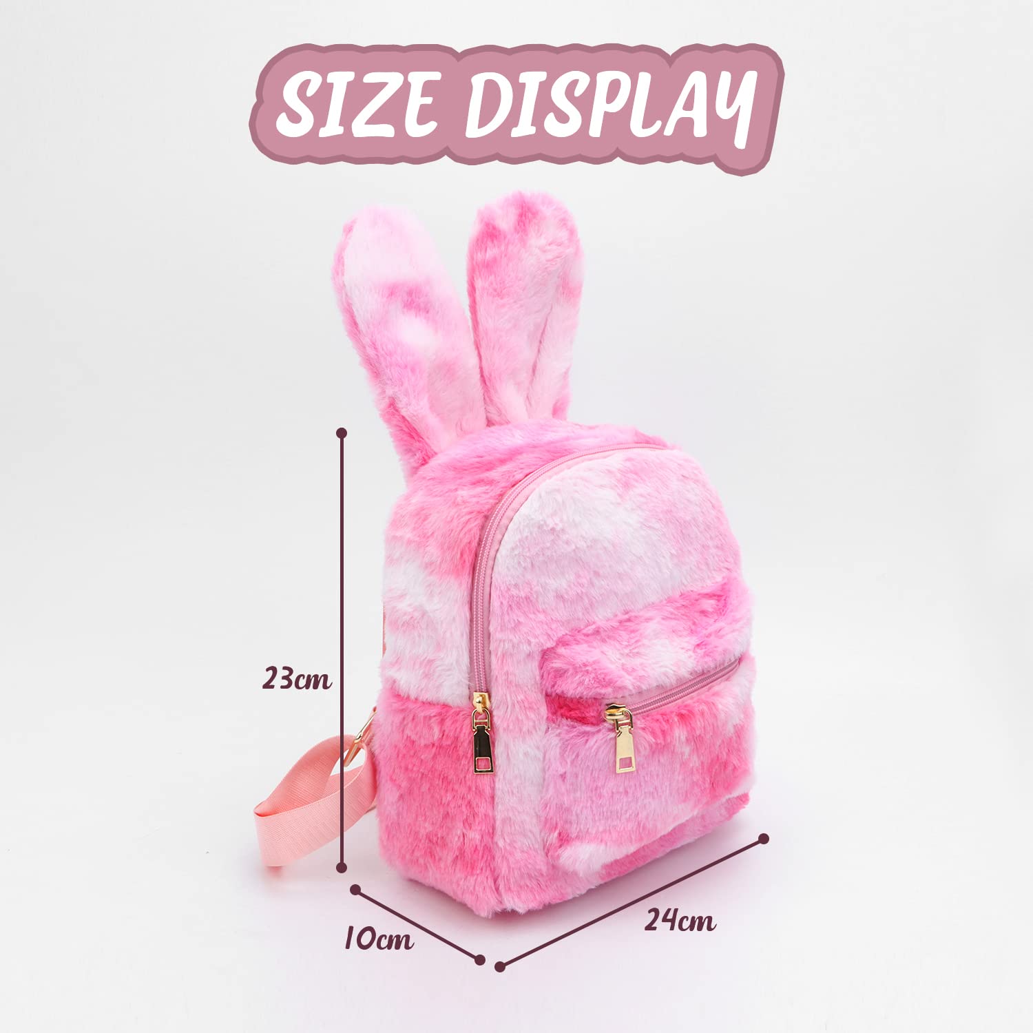 Lanpet Cute Bunny Backpacks for Women Rabbit Ears Backpack Fluffy Shoulder Bag Satchel