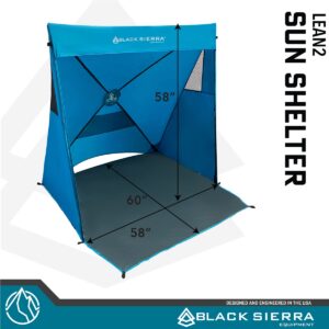 Black Sierra Beach Tent with UPF 50+ Sun Protection, Easy Set Up Sun Shelter, Portable Lawn Canopy with Carry Bag, Outdoor Pop Up Cabana Shade for The Beach, Backyard, Sports, RV