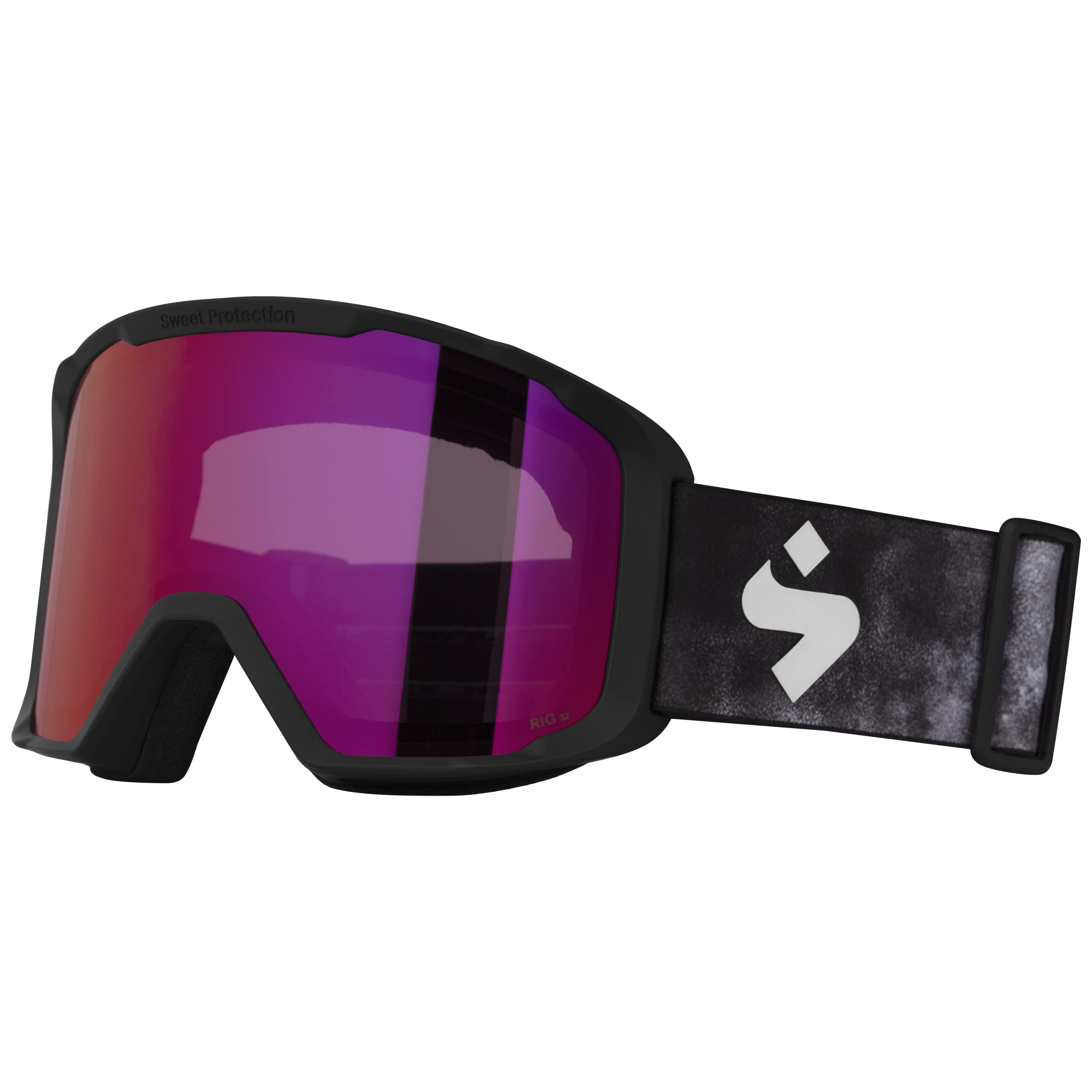 Sweet Protection Durden RIG Reflect Ski Goggles - Snowboarding UV Protective, Anti-Fog Lens, Minimum Frame Goggles, RIG Bixbite/Matte Black/Black Water