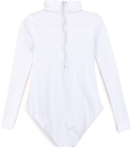 tegmk girls' team basic turtleneck long sleeve leotard with durable snaps, front lining, zipper back(6039-07-l)