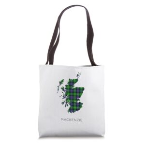 clan mackenzie tartan, scottish plaid, mackenzie family tote bag