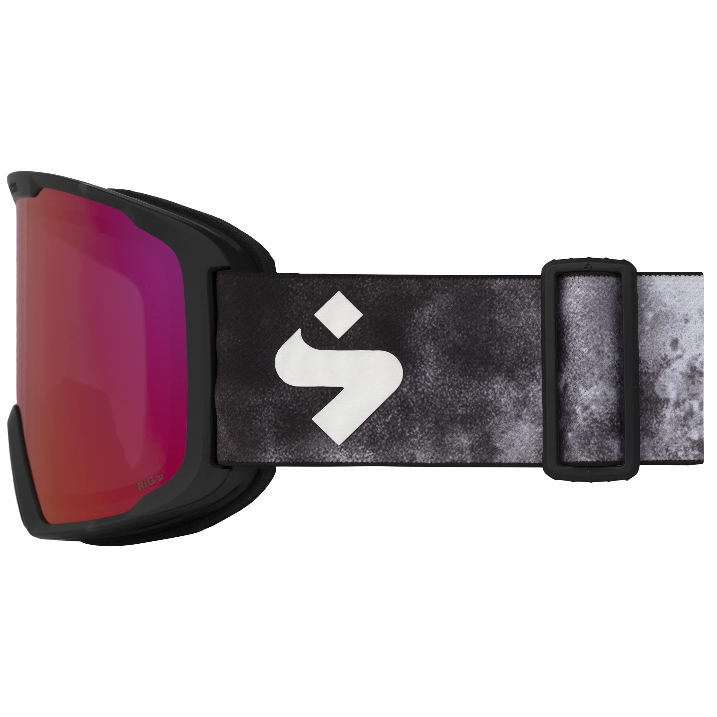 Sweet Protection Durden RIG Reflect Ski Goggles - Snowboarding UV Protective, Anti-Fog Lens, Minimum Frame Goggles, RIG Bixbite/Matte Black/Black Water