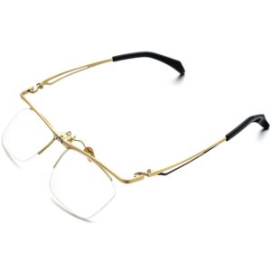 fonex 180° flip titanium glasses frame for men,square eyewear optical eyeglasses f8043 (f8044 gold)