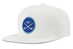 mizuno womens crossed clubs snapback golf hat, white