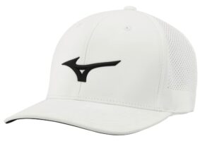 mizuno tour vent adjustable hat | white-black | unisex | one size fits all (one)